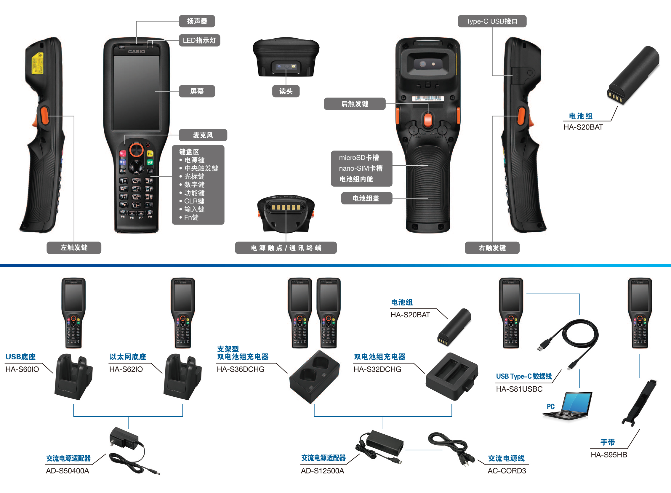 CASIO DT-X400系列高性能无线数据采集终端-上海普识科技代理卡西欧DT-X400数据采集终端